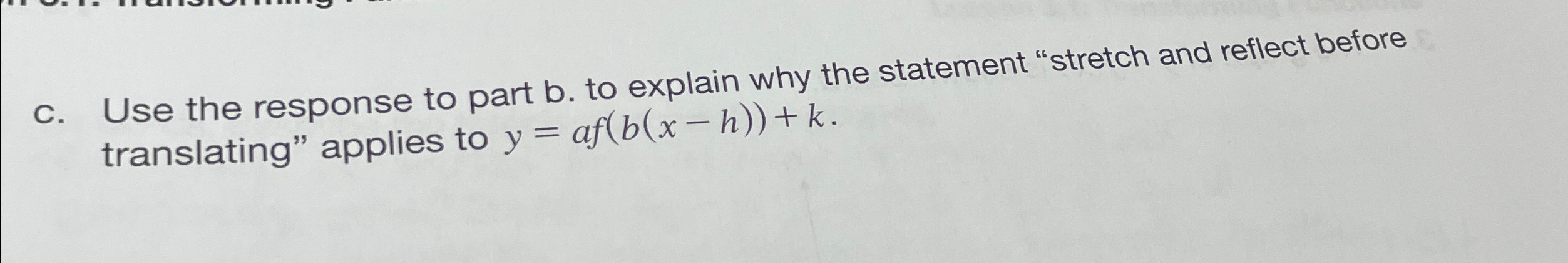 Solved c. ﻿Use the response to part b. ﻿to explain why the | Chegg.com