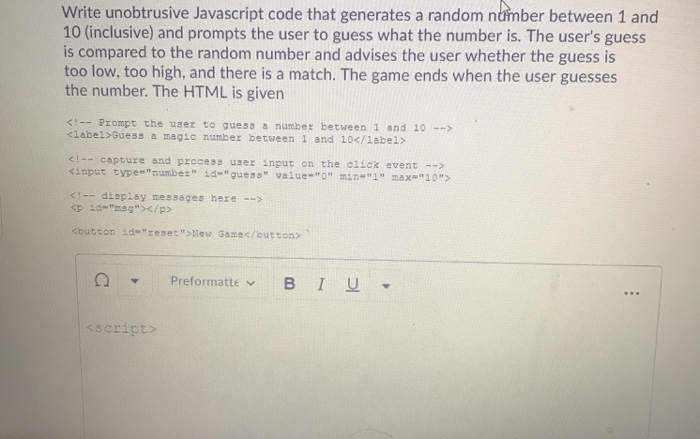 Solved Write Unobtrusive Javascript Code That Generates A 4974