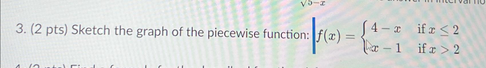 Solved Sketch the graph of the piecewise function: | Chegg.com