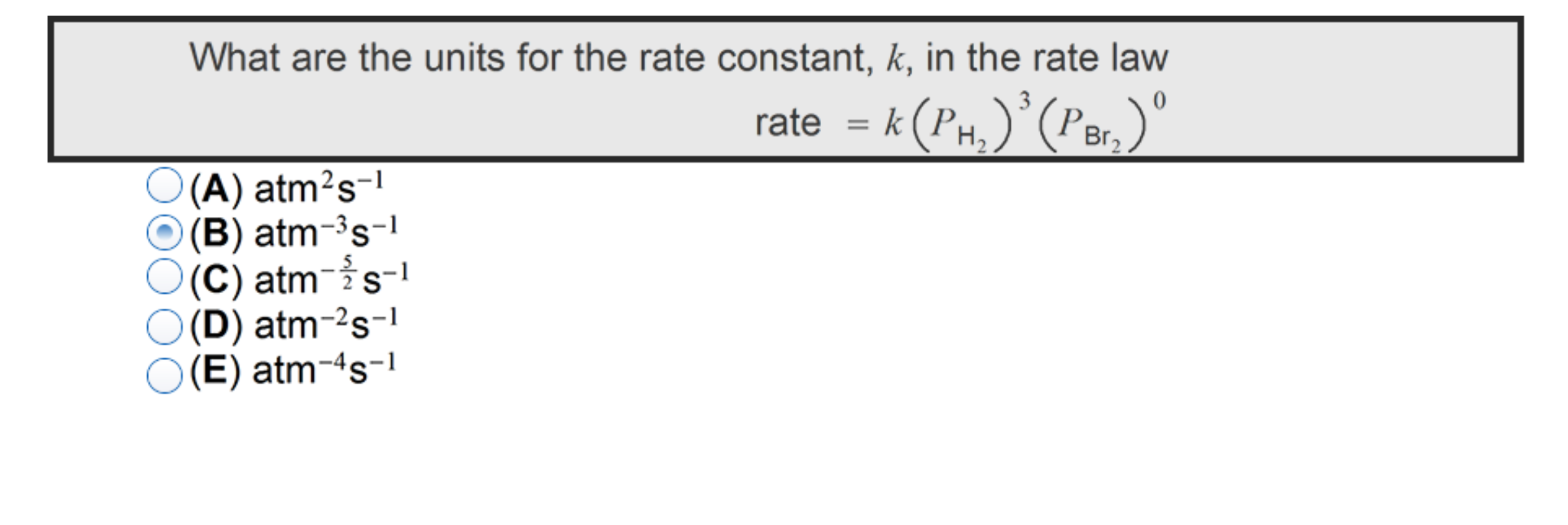 Solved What are the units for the rate constant, k, in ﻿the | Chegg.com