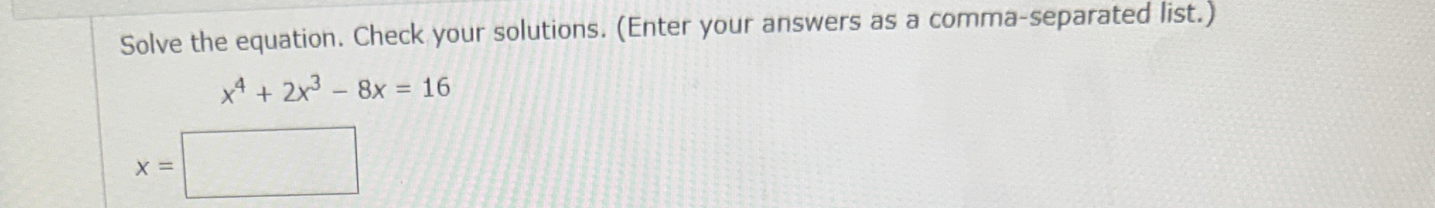 Solved Solve the equation. Check your solutions. (Enter your | Chegg.com
