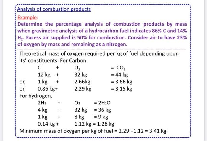 Solved Analysis of combustion products Example: Determine | Chegg.com