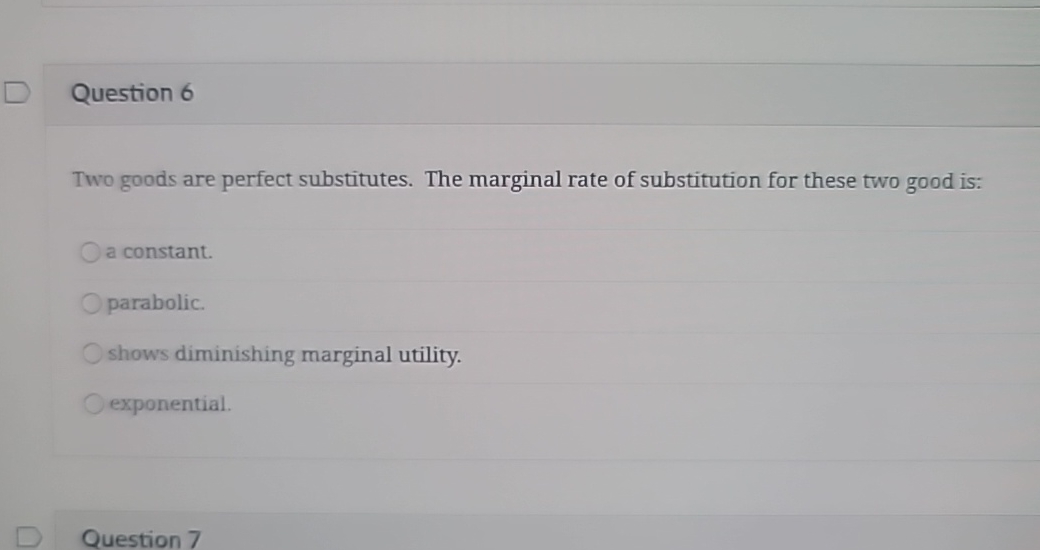 Solved Question 6Two goods are perfect substitutes. The | Chegg.com