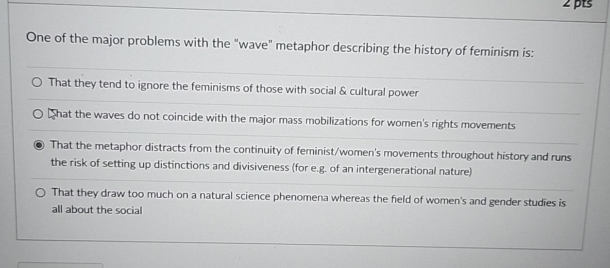 Solved One of the major problems with the "wave" metaphor | Chegg.com