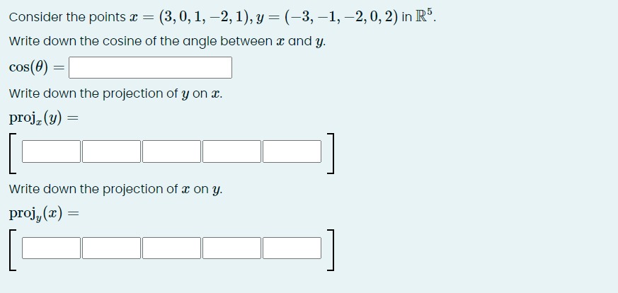 Solved Write down the projection of y ﻿on x.Write down the | Chegg.com
