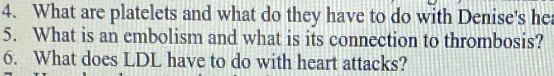 Solved What is an embolism and what is its connection to | Chegg.com