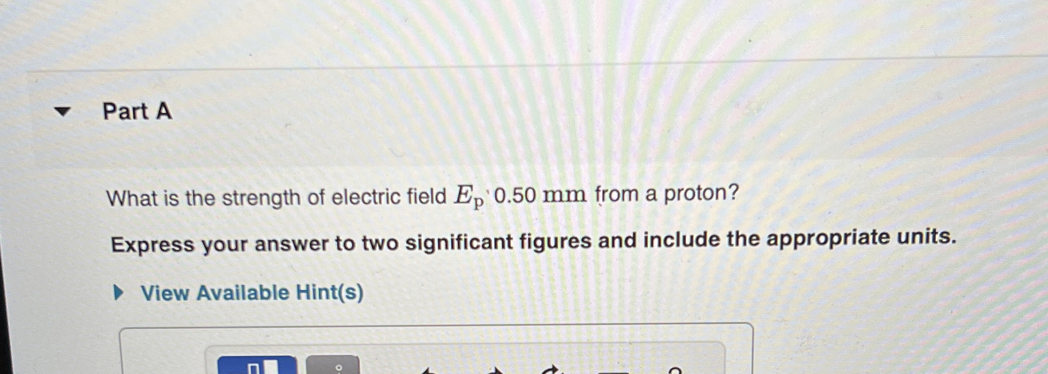 Solved Part AWhat is the strength of electric field | Chegg.com