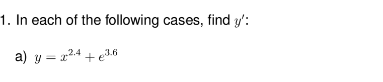 Solved In each of the following cases, find y' | Chegg.com