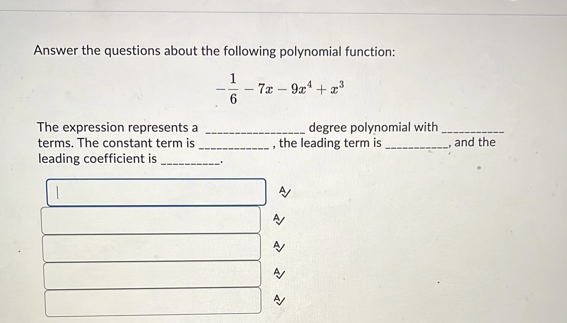 Solved Answer the questions about the following polynomial | Chegg.com