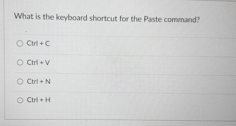 Solved What is the keyboard shortcut for the Paste | Chegg.com