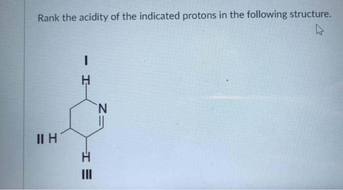 Solved Rank the acidity of the indicated protons in the | Chegg.com
