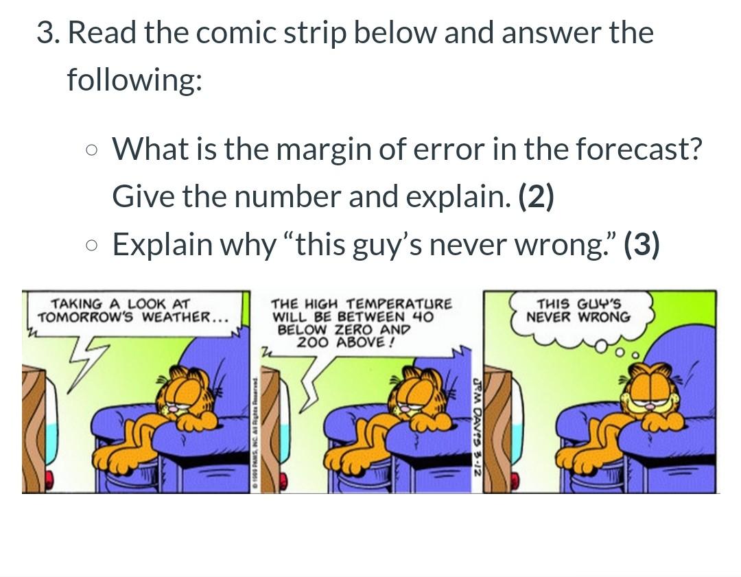 Solved 3. Read the comic strip below and answer the | Chegg.com