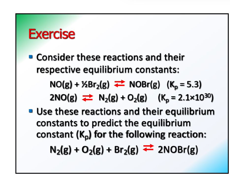 Solved ExerciseConsider these reactions and their respective | Chegg.com