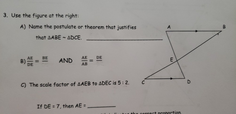 Solved 3. Use the figure at the right: A) Name the postulate | Chegg.com