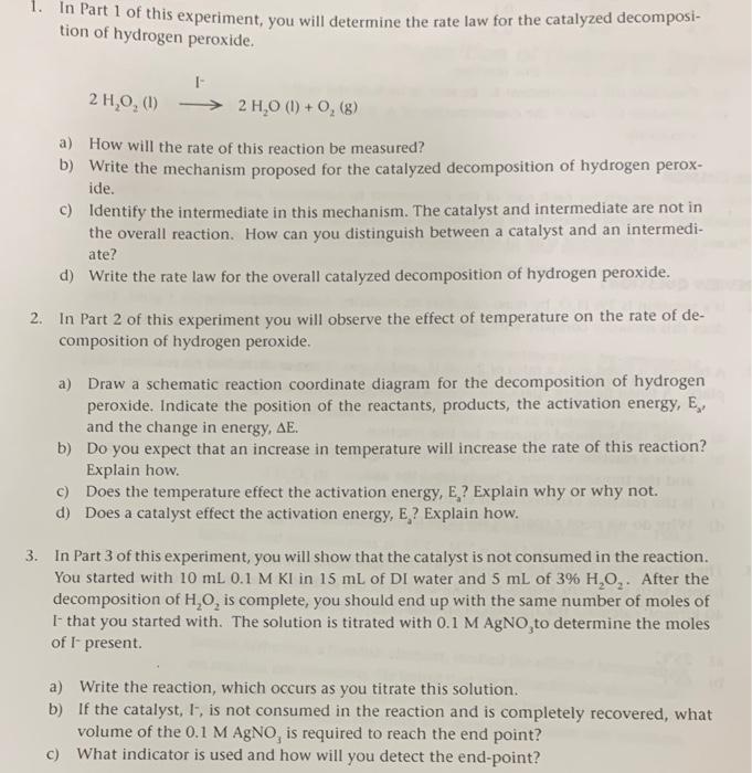 Solved 1. In Part 1 of this experiment, you will determine | Chegg.com