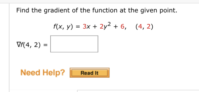 Solved Find the gradient of the function at the given | Chegg.com