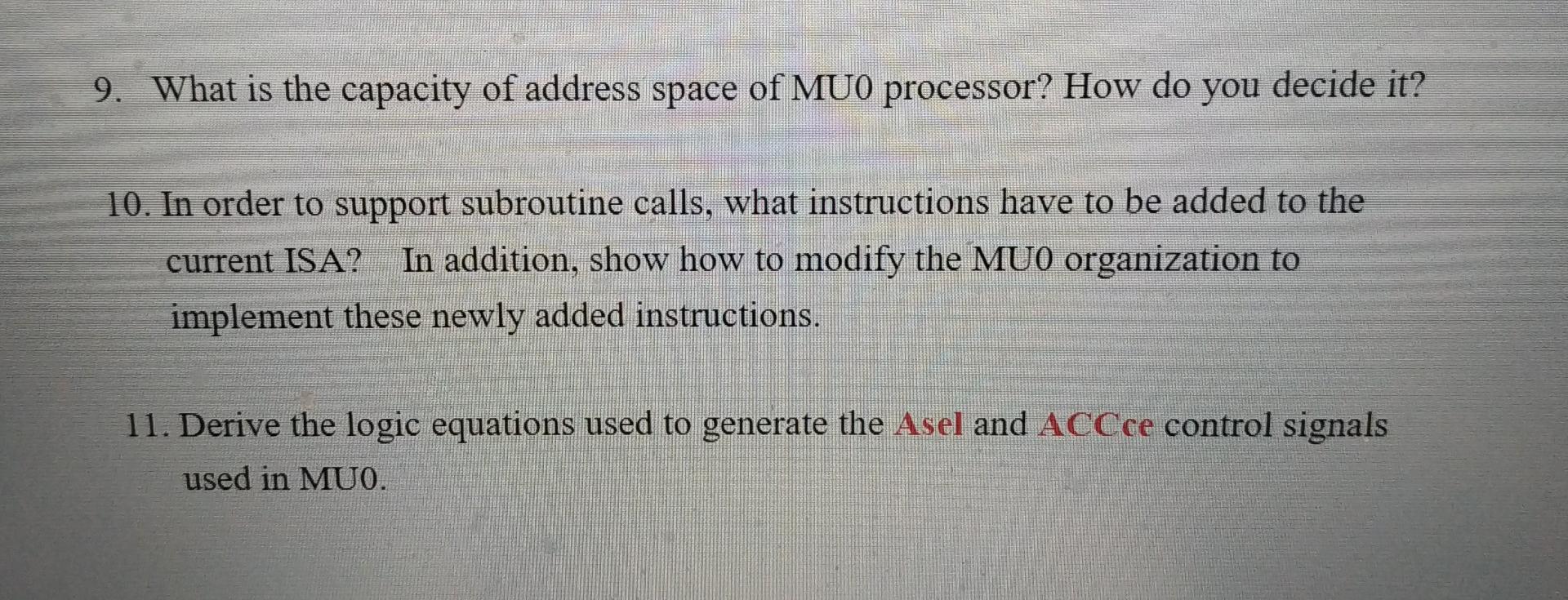 Solved What is the capacity of address space of MU0 | Chegg.com