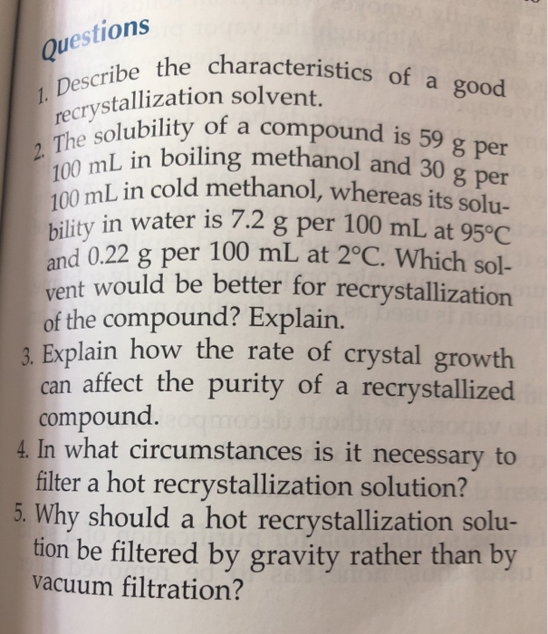 Solved 1. Describe the characteristics of a good | Chegg.com