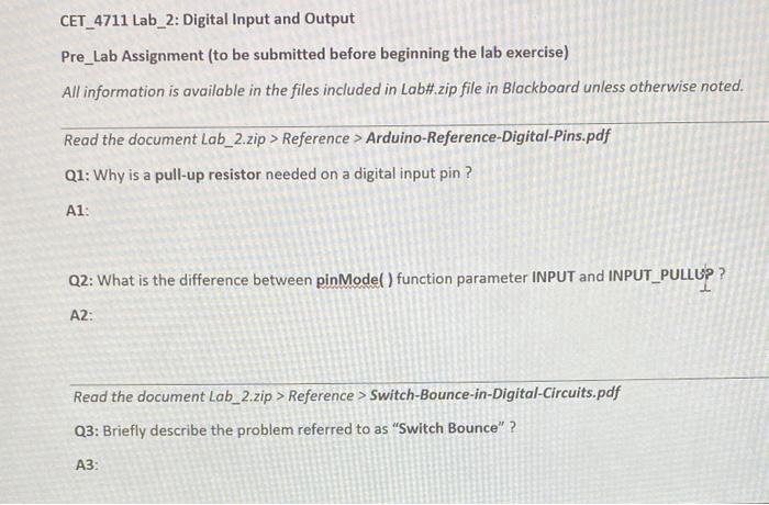 Solved CET_4711 Lab_2: Digital Input and Output Pre_Lab | Chegg.com