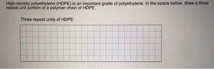 Solved High-density polyethylene (HDPE) is an important | Chegg.com