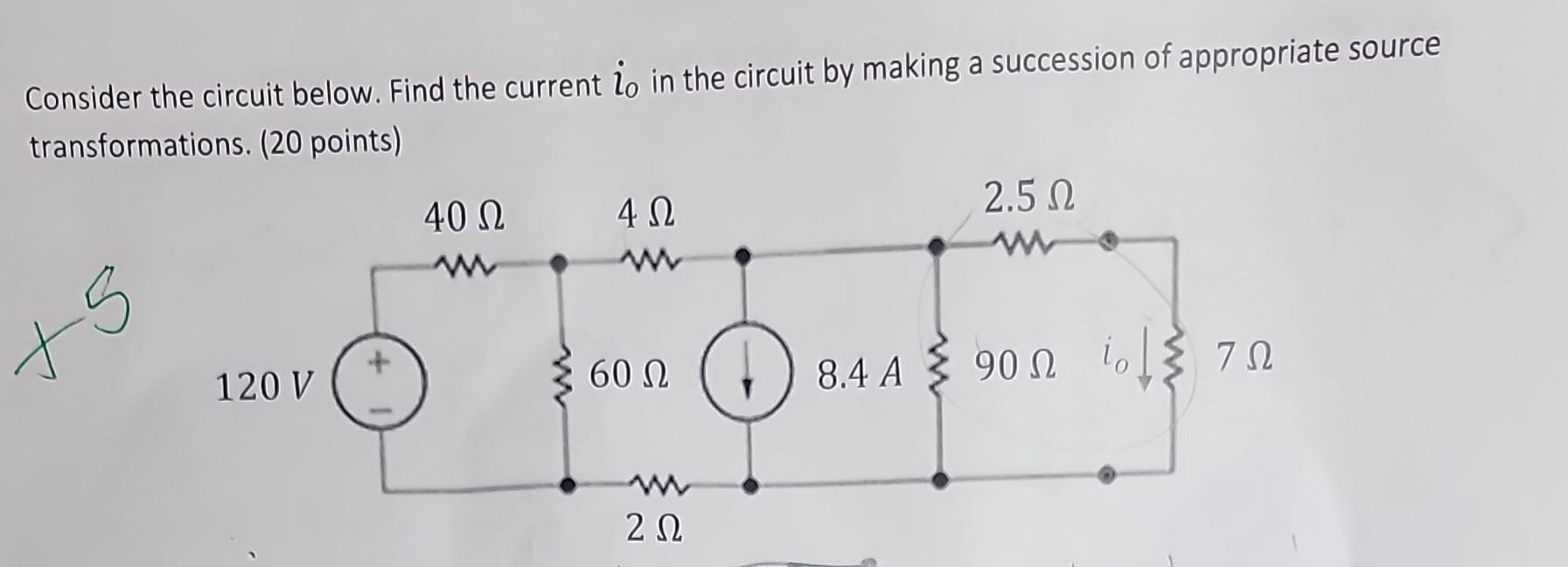 Solved Consider the circuit below period find the current | Chegg.com