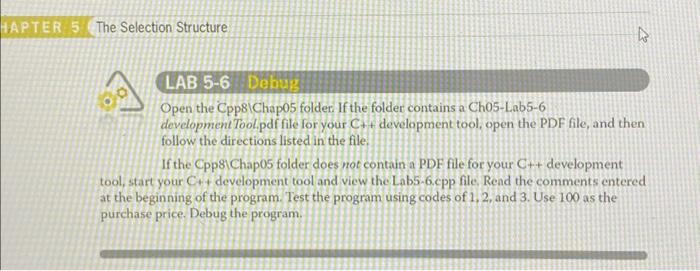 LAB 5-6 Debyg Open the Cpp8iChap05 folder. If the | Chegg.com
