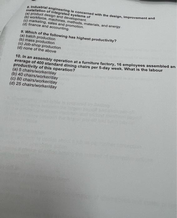 Solved 1 What Are The Main Types Of Production Systems A