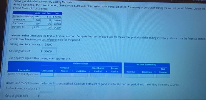 Solved Applying and Analyzing Inventory Costing Methods At | Chegg.com