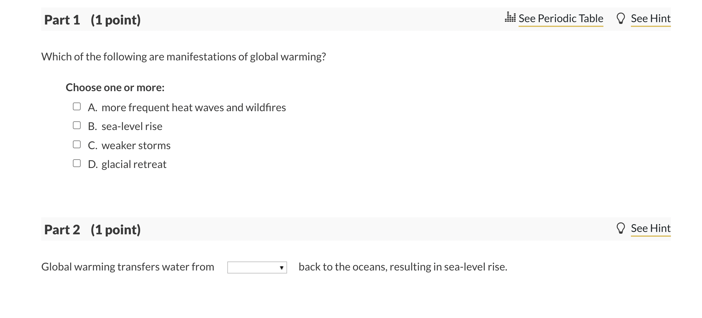 Solved Part 1 (1 ﻿point)Which of the following are | Chegg.com