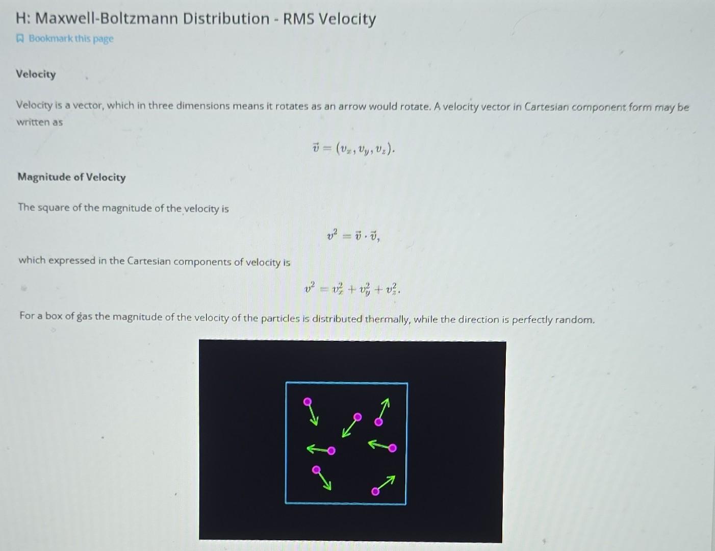 Solved H: Maxwell-Boltzmann Distribution - RMS Velocity A | Chegg.com