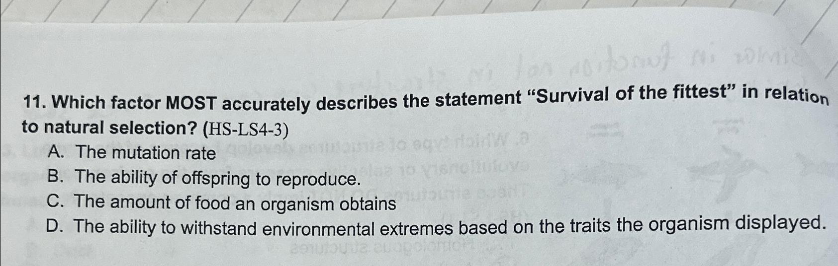 Solved Which factor MOST accurately describes the statement | Chegg.com