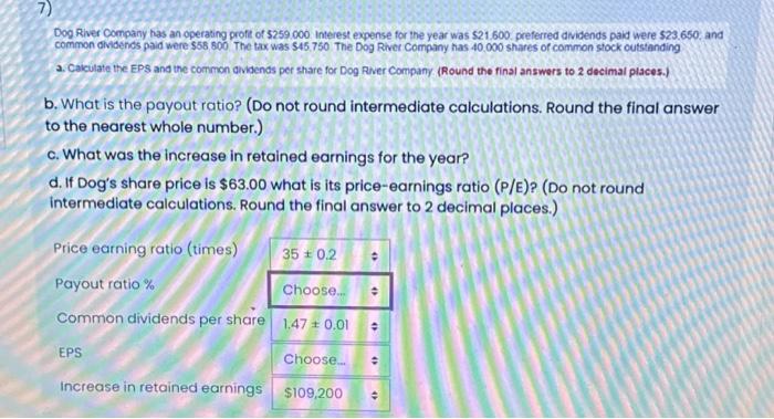 Solved Dog River Company has an operating proft of $259,000 | Chegg.com