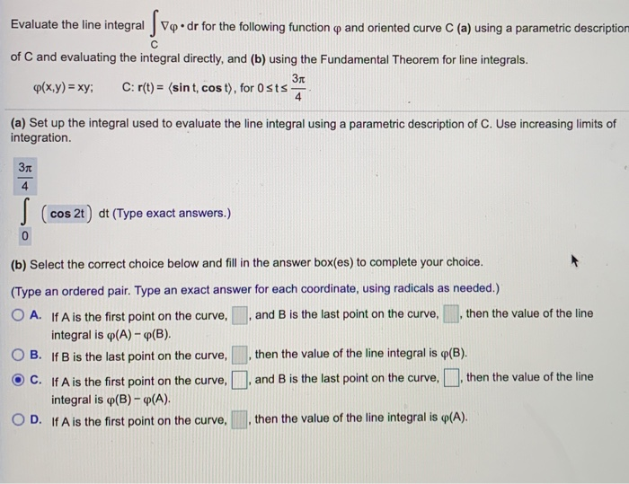 Solved Evaluate the line integral Vo.dr for the following | Chegg.com