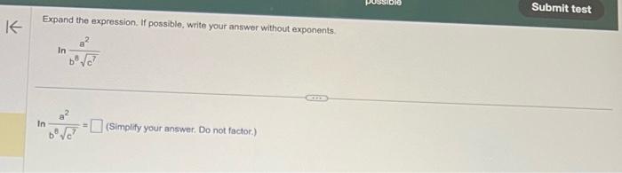 Solved Expand the expression. If possible, write your answer | Chegg.com