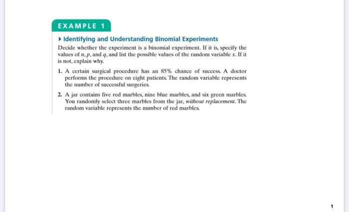 Solved Identifying and Understanding Binomial Experiments | Chegg.com