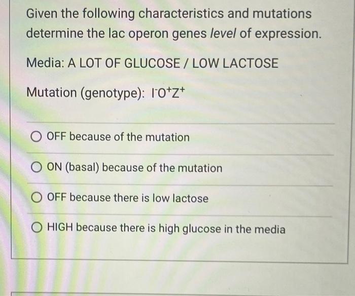 Solved Given the following characteristics and mutations | Chegg.com
