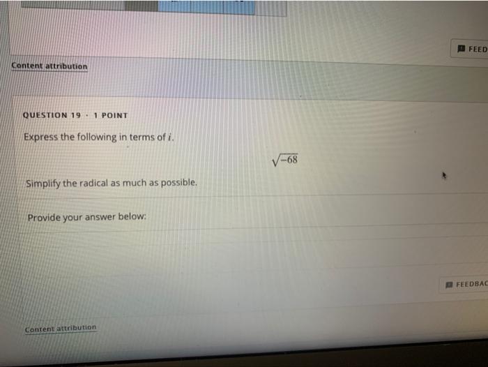 Solved FEED Content attribution QUESTION 19.1 POINT Express | Chegg.com