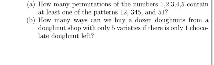 Solved (a) How many permutations of the numbers 1,2,3,4,5 | Chegg.com