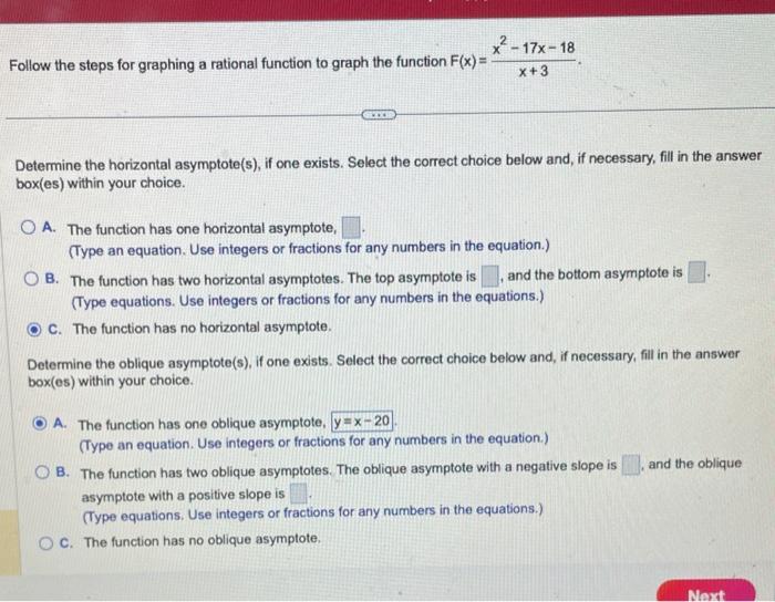 Solved Follow the steps for graphing a rational function to | Chegg.com