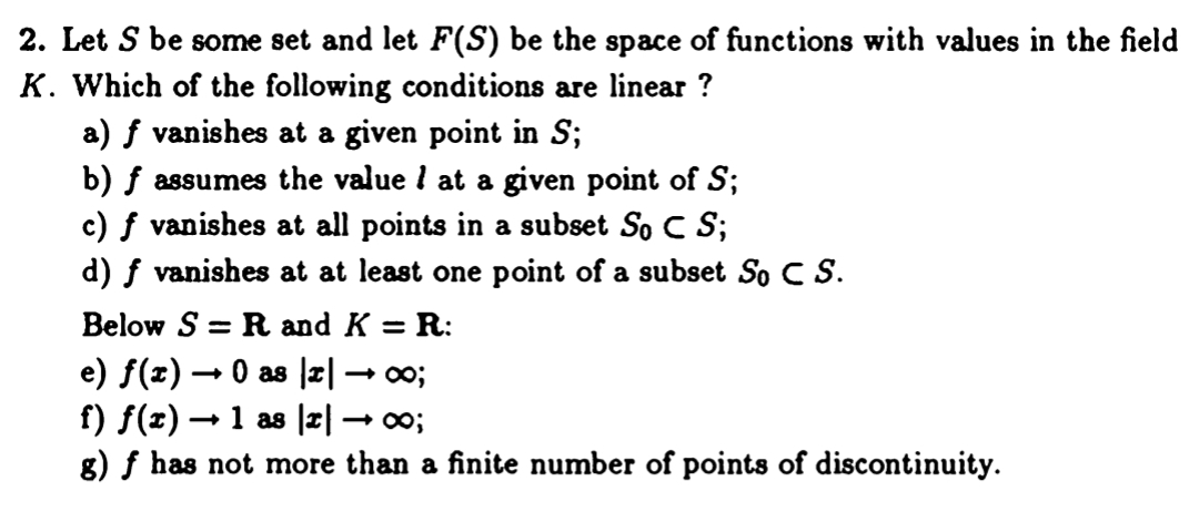 Solved Let S ﻿be some set and let F(S) ﻿be the space of | Chegg.com