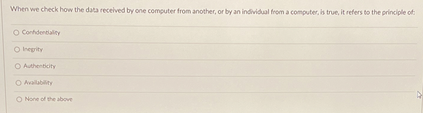 Solved When we check how the data received by one computer | Chegg.com