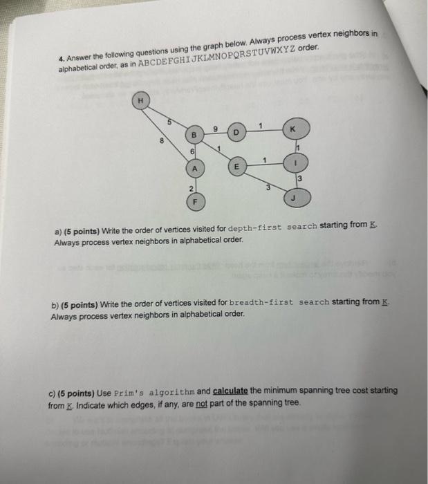 Solved 4. Answer the following questions using the graph | Chegg.com