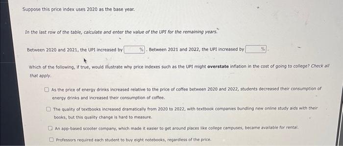 Solved 1. Calculating inflation using a simple price index | Chegg.com