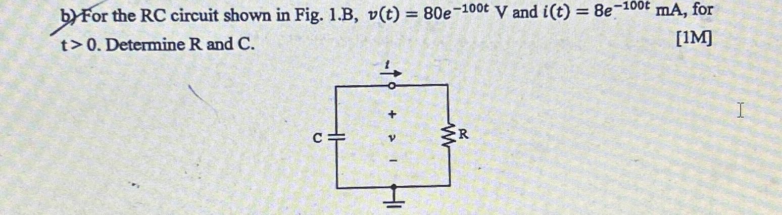 Solved b) ﻿For the RC circuit shown in Fig. | Chegg.com