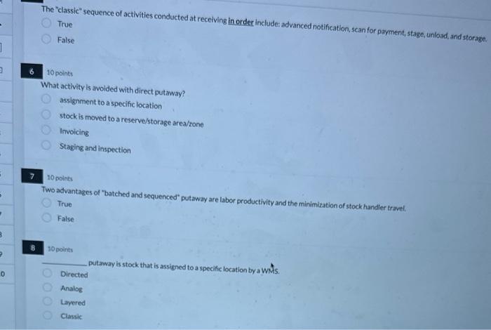 Solved The "classic" sequence of activities conducted at | Chegg.com
