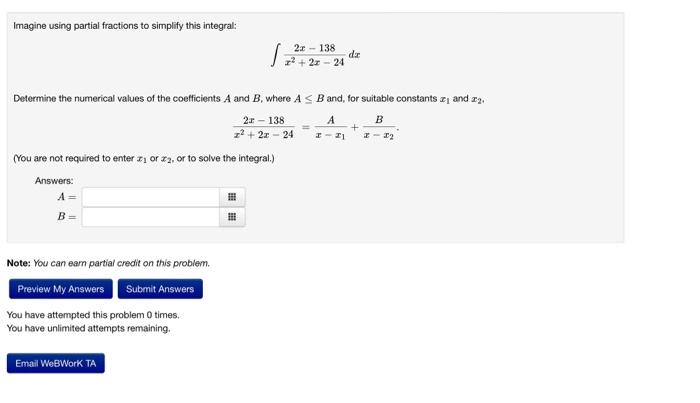 Solved Imagine using partial fractions to simplify this | Chegg.com