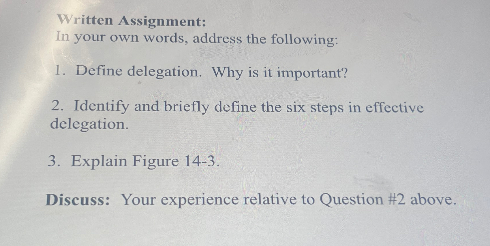 Solved Written Assignment:In your own words, address the | Chegg.com