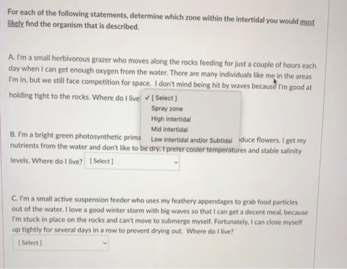 Solved For each of the following statements, determine which | Chegg.com