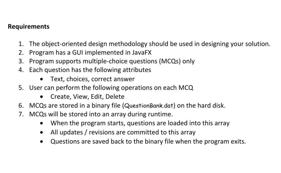 Solved ICS 108 - Object-Oriented Programming Project Design | Chegg.com
