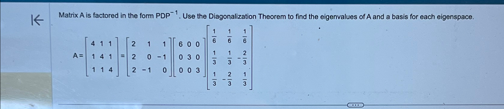 Solved Matrix A is factored in the form PDP ?-1. ﻿Use the | Chegg.com